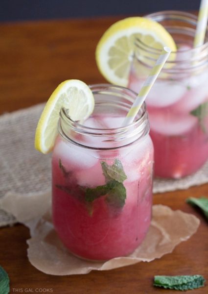 Skinny Raspberry Acai Mint Spritzer - This Gal Cooks