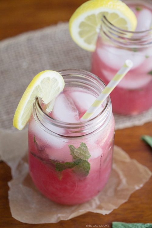 Skinny Raspberry Acai Mint Spritzer - This Gal Cooks