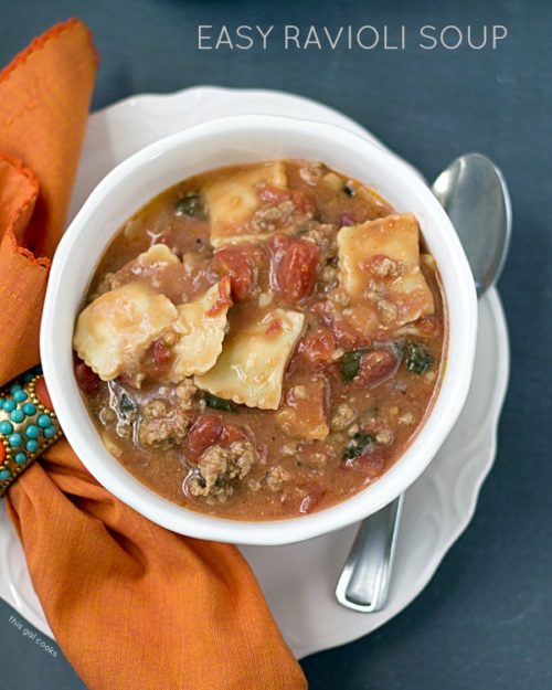 Easy Ravioli Soup Recipe - This Gal Cooks