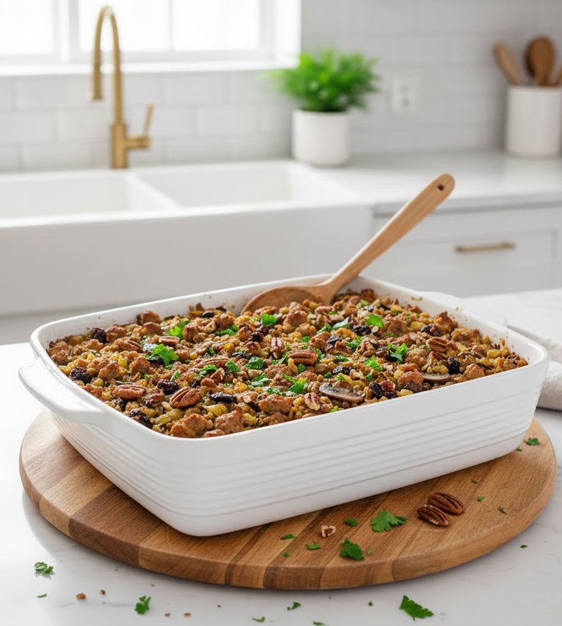 Easy Wild Rice Stuffing Recipe With Toasted Pecans - This Gal Cooks