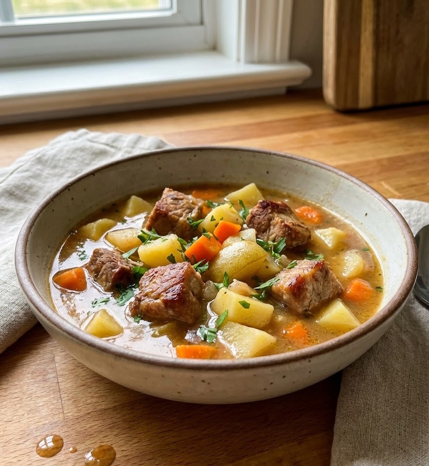 A Cozy Pork Soup Recipe with Sweet Pears and Smoky Paprika - This Gal Cooks